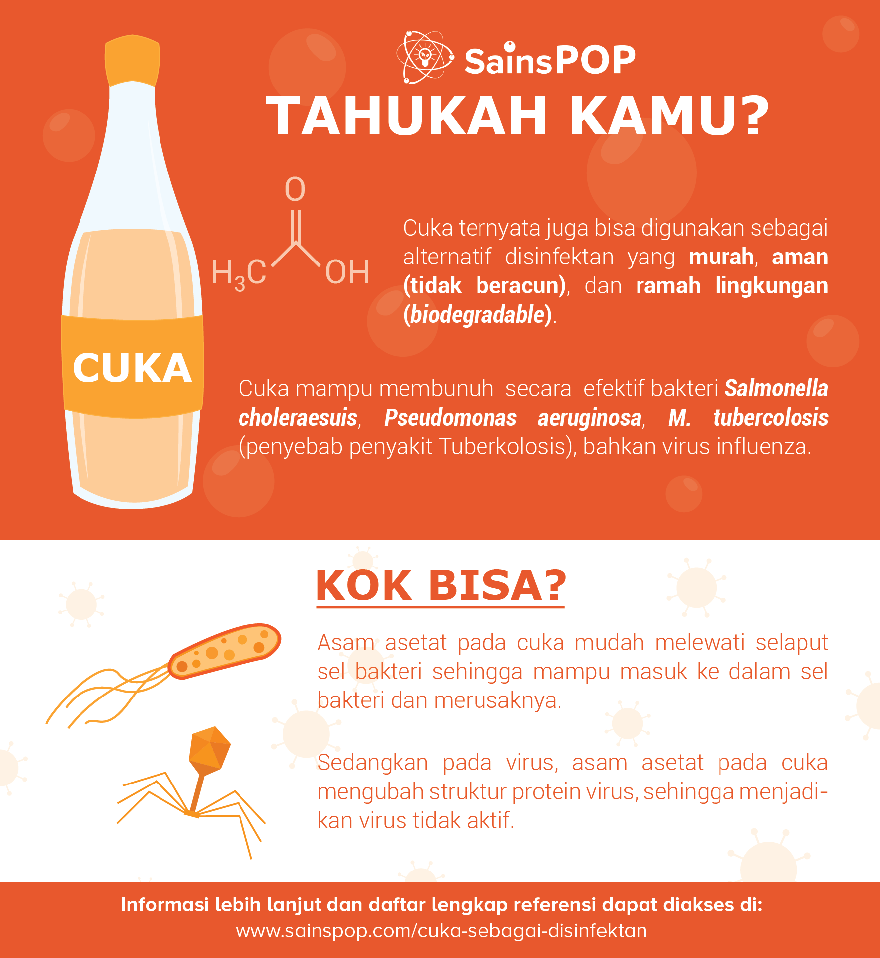 Cuka sebagai disinfektan? - SainsPop